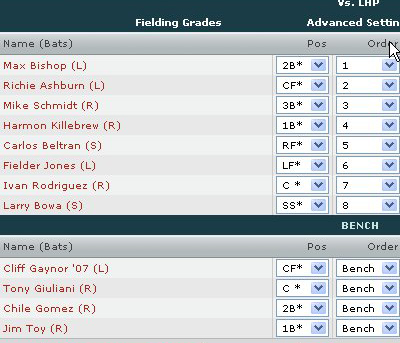 SimLeague Baseball Player’s Guide – Lineups