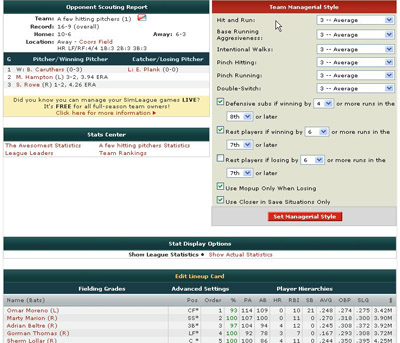SimLeague Baseball Player’s Guide – Hierarchies